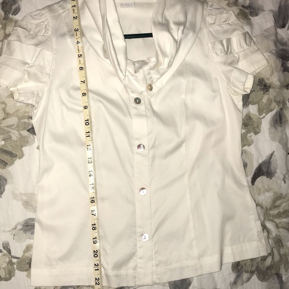 Tops | White Cotton Stretch Blouse | Poshmark